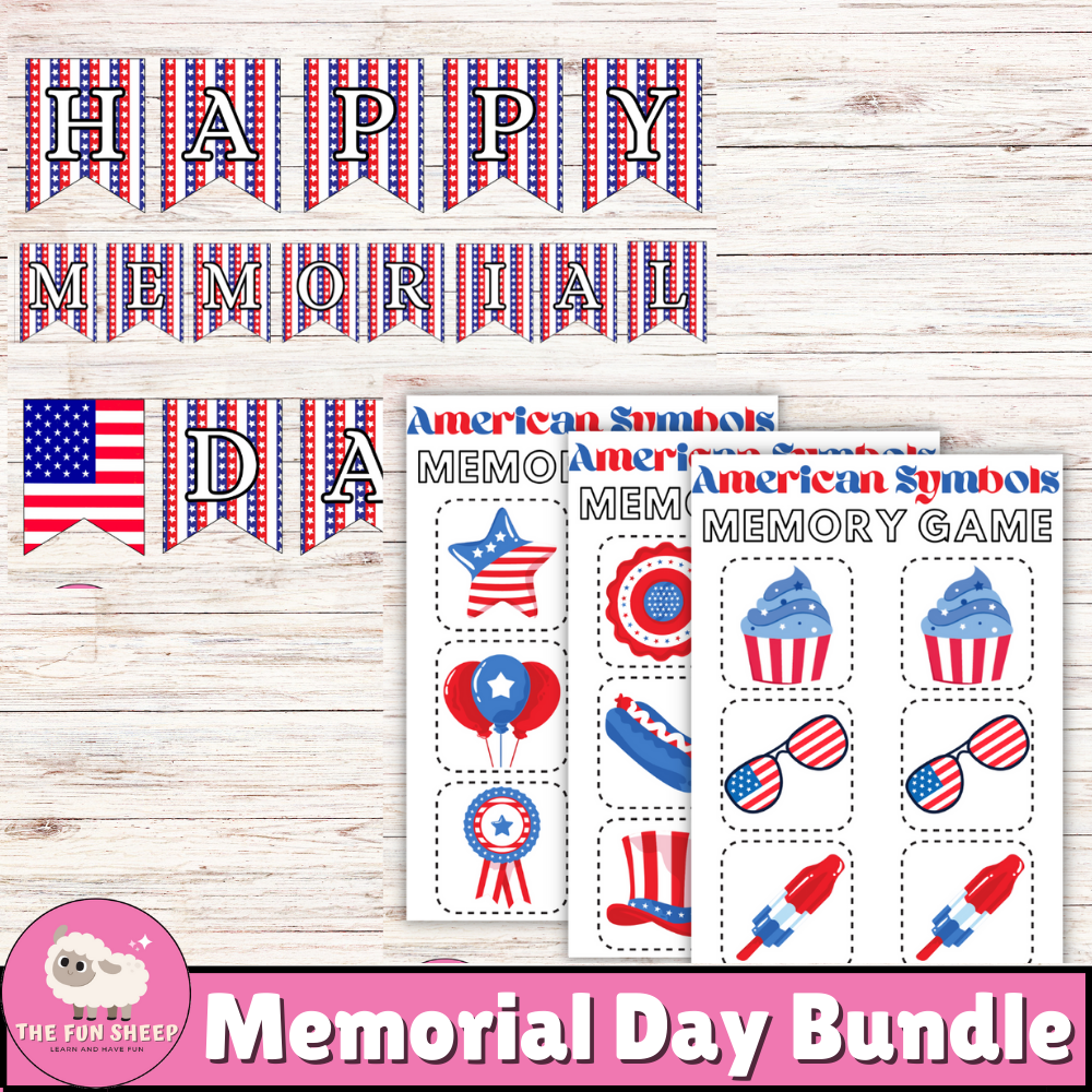 Memorial Day Bundle: Coloring, Decorations, Games |Patriotic Crafts ...
