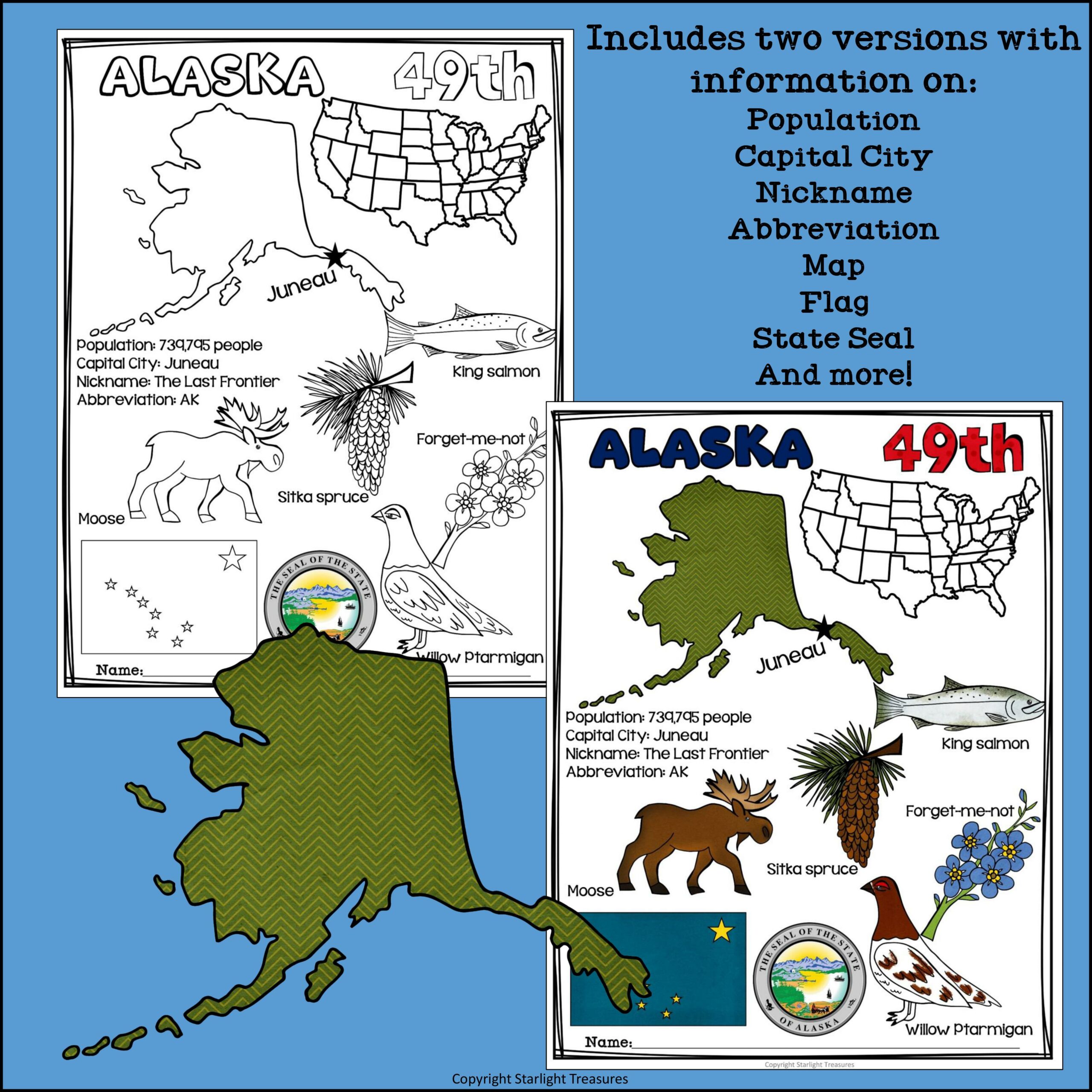 Alaska Fact Sheet for Early Readers - A State Study | Made By Teachers
