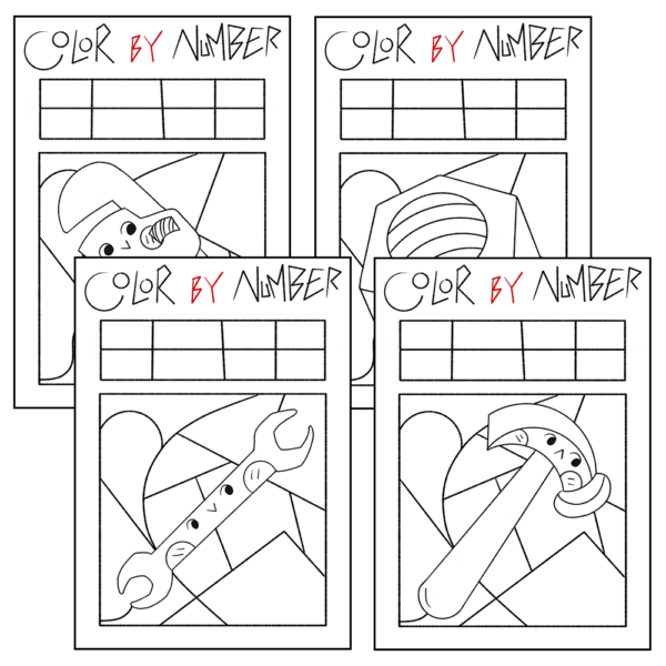 Labor Day Editable Color By Code Worksheets Activity, Labor Color By ...