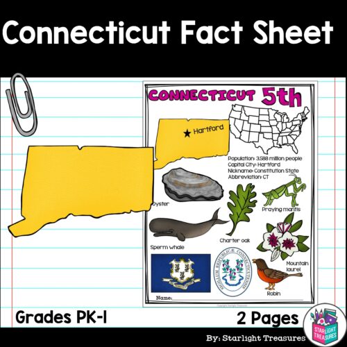 Connecticut Fact Sheet for Early Readers - A State Study | Made By Teachers