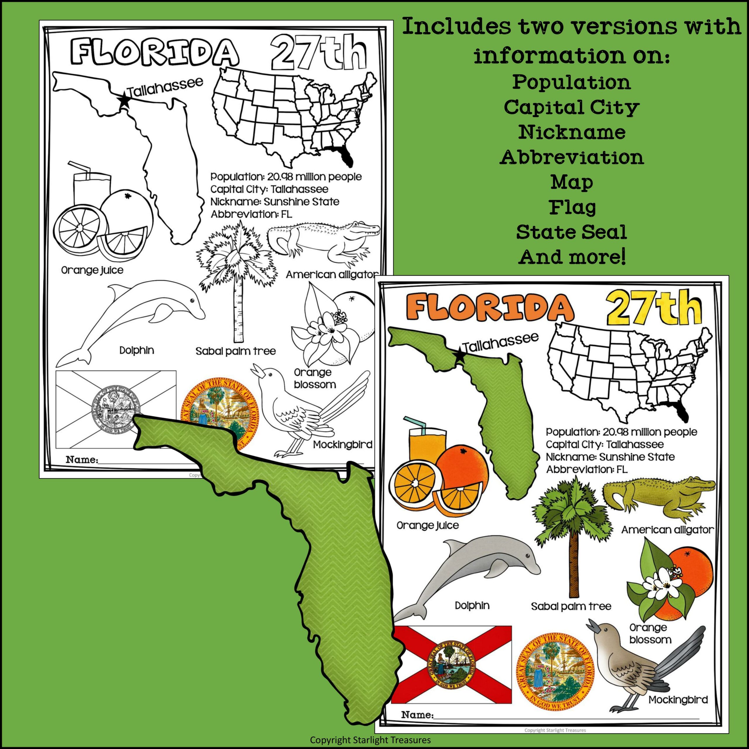 Florida Fact Sheet for Early Readers - A State Study | Made By Teachers