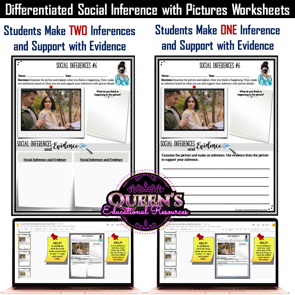 Social Inferences using Pictures Activity Worksheets | Made By Teachers