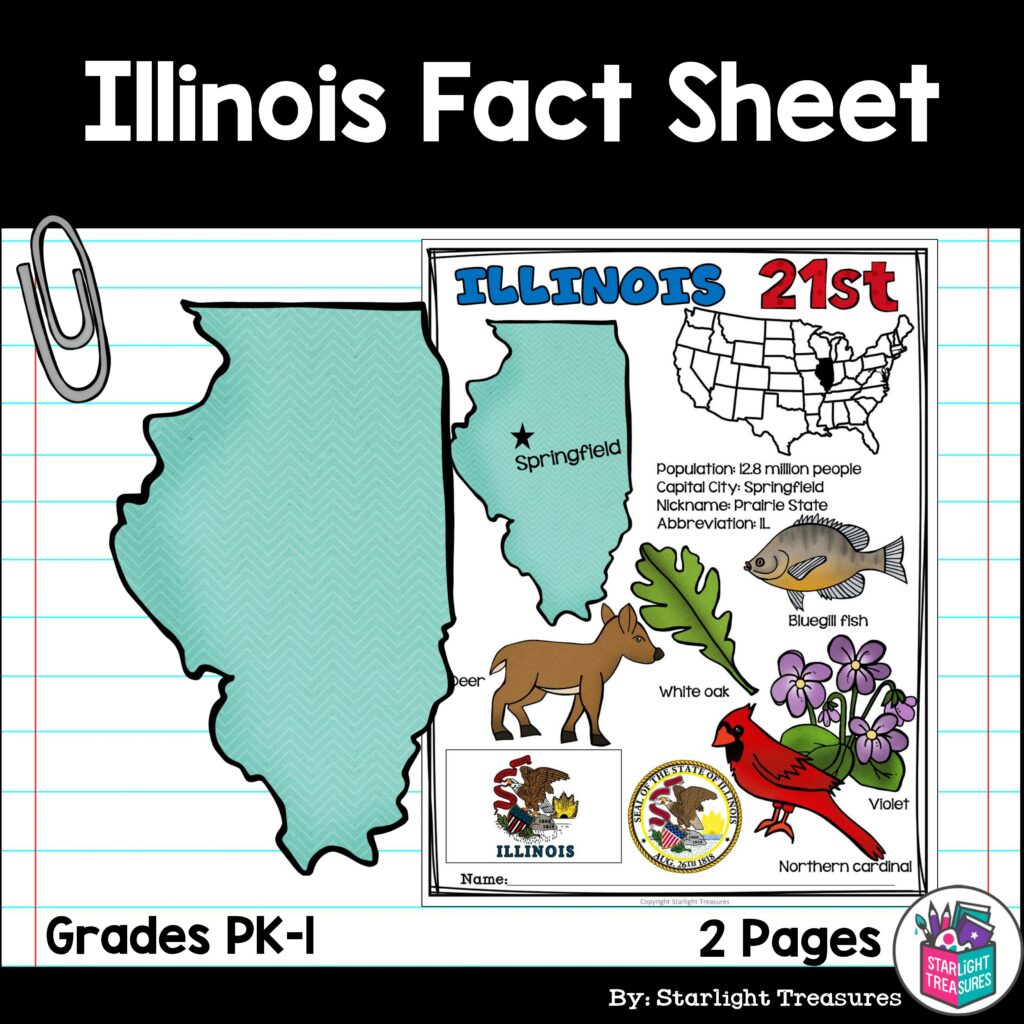 Illinois Fact Sheet for Early Readers - A State Study | Made By Teachers