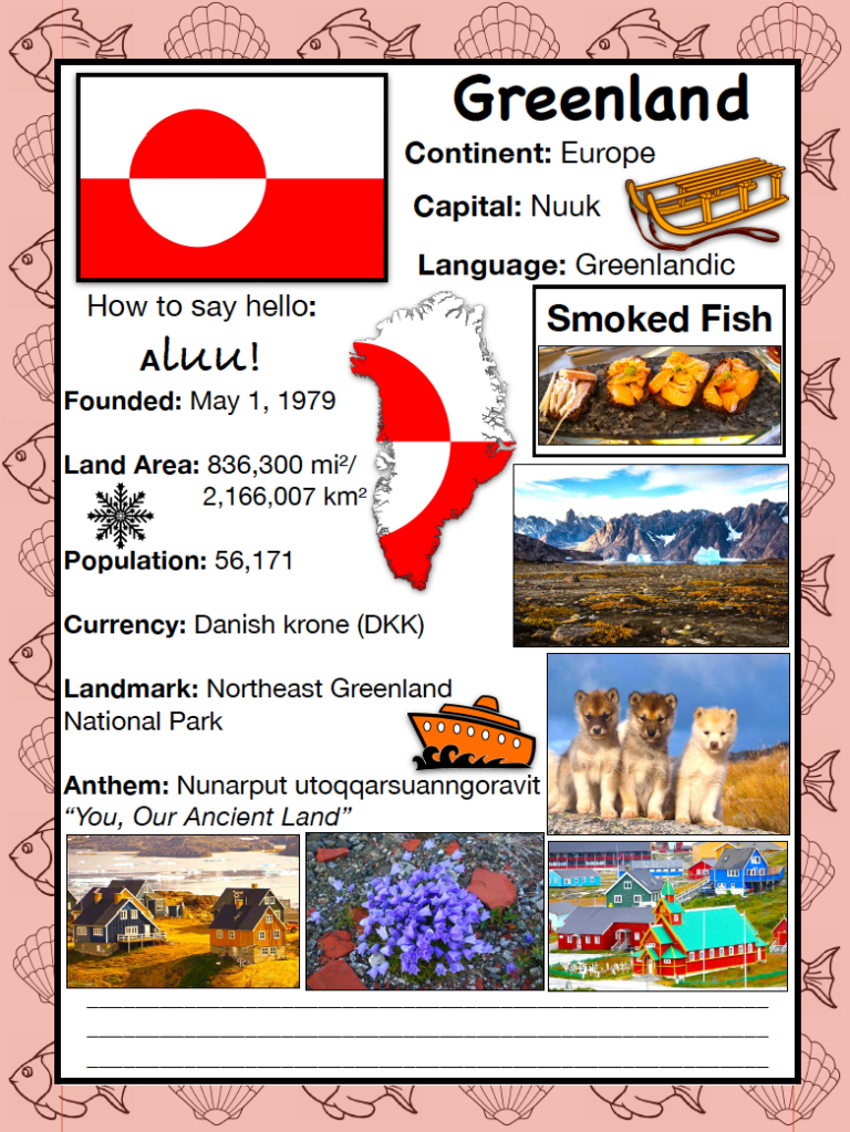 Greenland History & Geography, Travel The World Worksheet | Made By ...