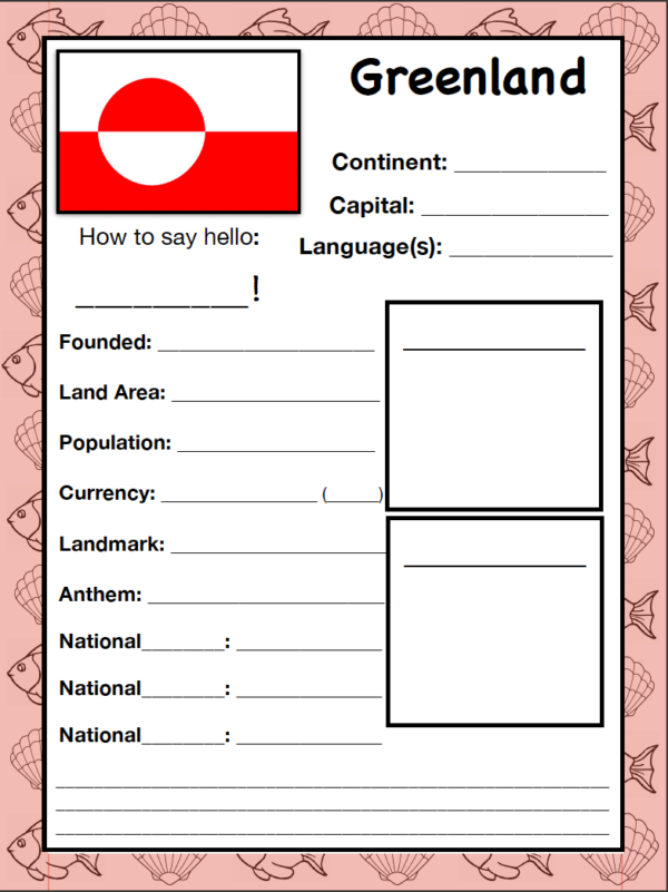 Greenland History & Geography, Travel The World Worksheet | Made By ...