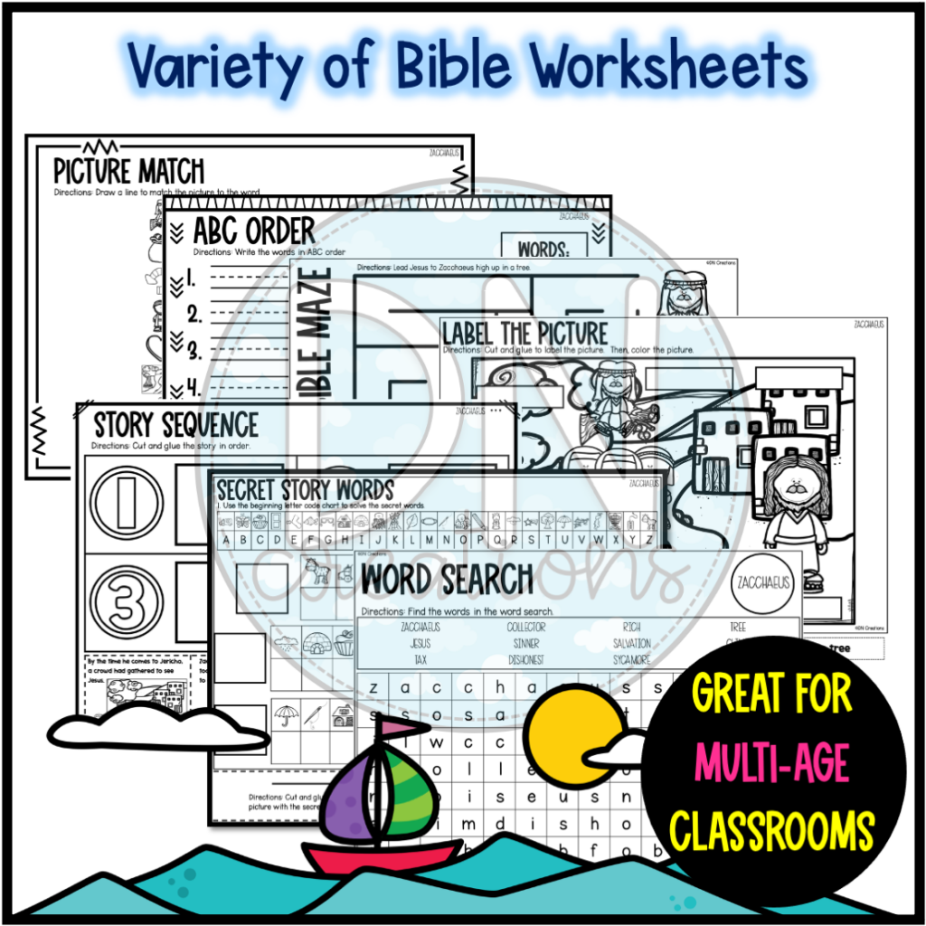 Zacchaeus Bible Activities | Stories of Jesus Bible Lessons | Zacchaeus ...