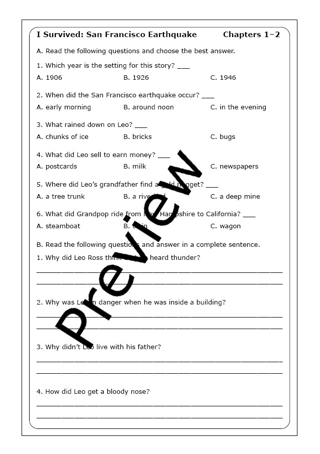 Lauren Tarshis "I Survived the San Francisco Earthquake, 1906 ...