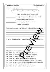 Lauren Tarshis "I Survived the Destruction of Pompeii" worksheets ...