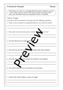 Lauren Tarshis "I Survived the Destruction of Pompeii" worksheets ...