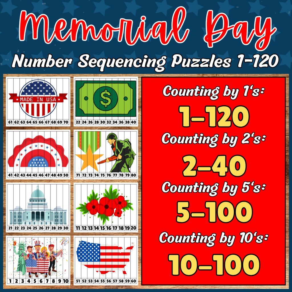Number Sequencing Puzzles Memorial Day Montessori Math Activity number-sequencing-puzzles-memorial-day-montessori-math-activity