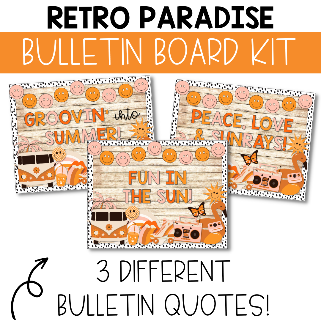 Retro Paradise Summer Bulletin Board Kit / Bulletin Board for End of ...