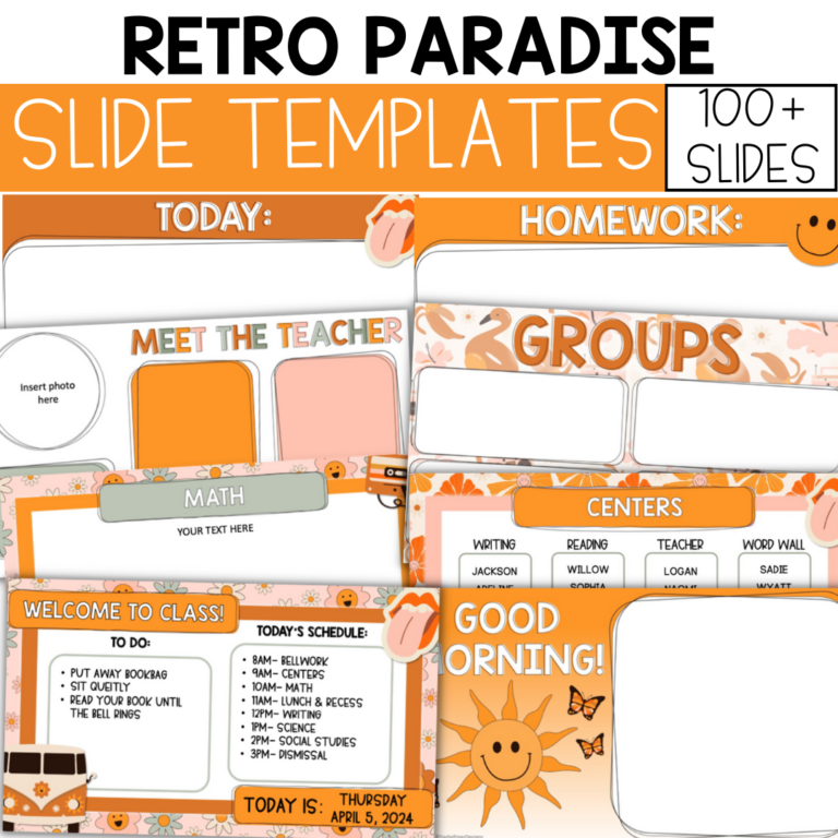 Retro Paradise Summer Slides Templates / Groovy Retro Slides Templates ...