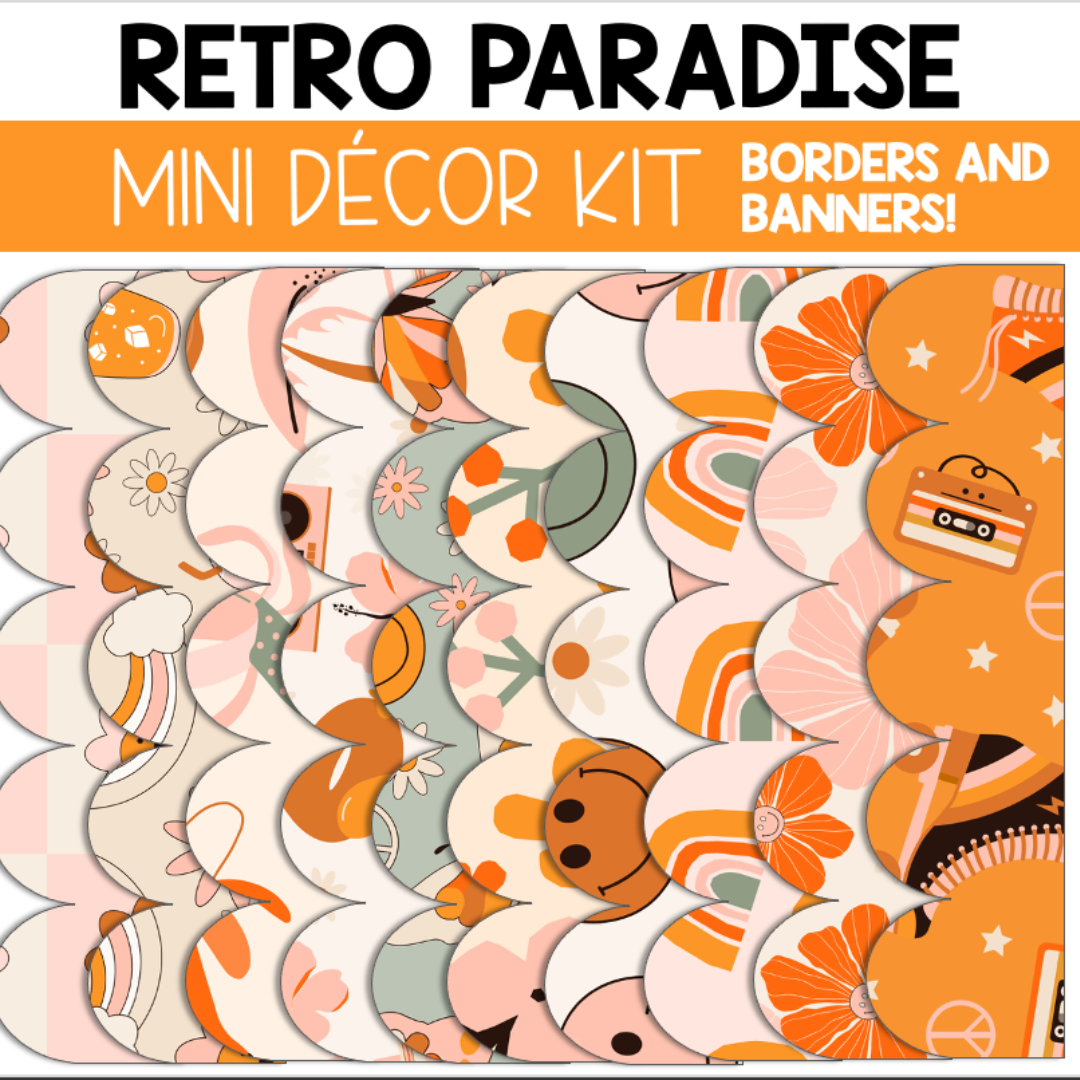 Retro Paradise Summer Mini Decor Kit / Groovy End of Year Bulletin ...