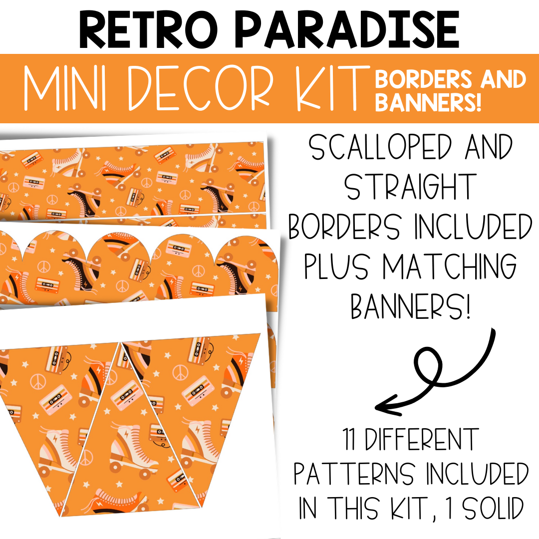 Retro Paradise Summer Mini Decor Kit / Groovy End of Year Bulletin ...