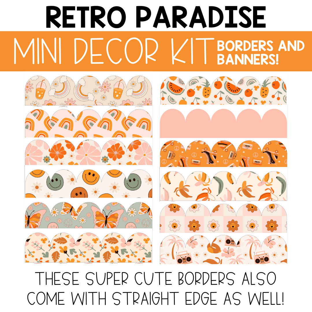 Retro Paradise Summer Mini Decor Kit / Groovy End of Year Bulletin ...