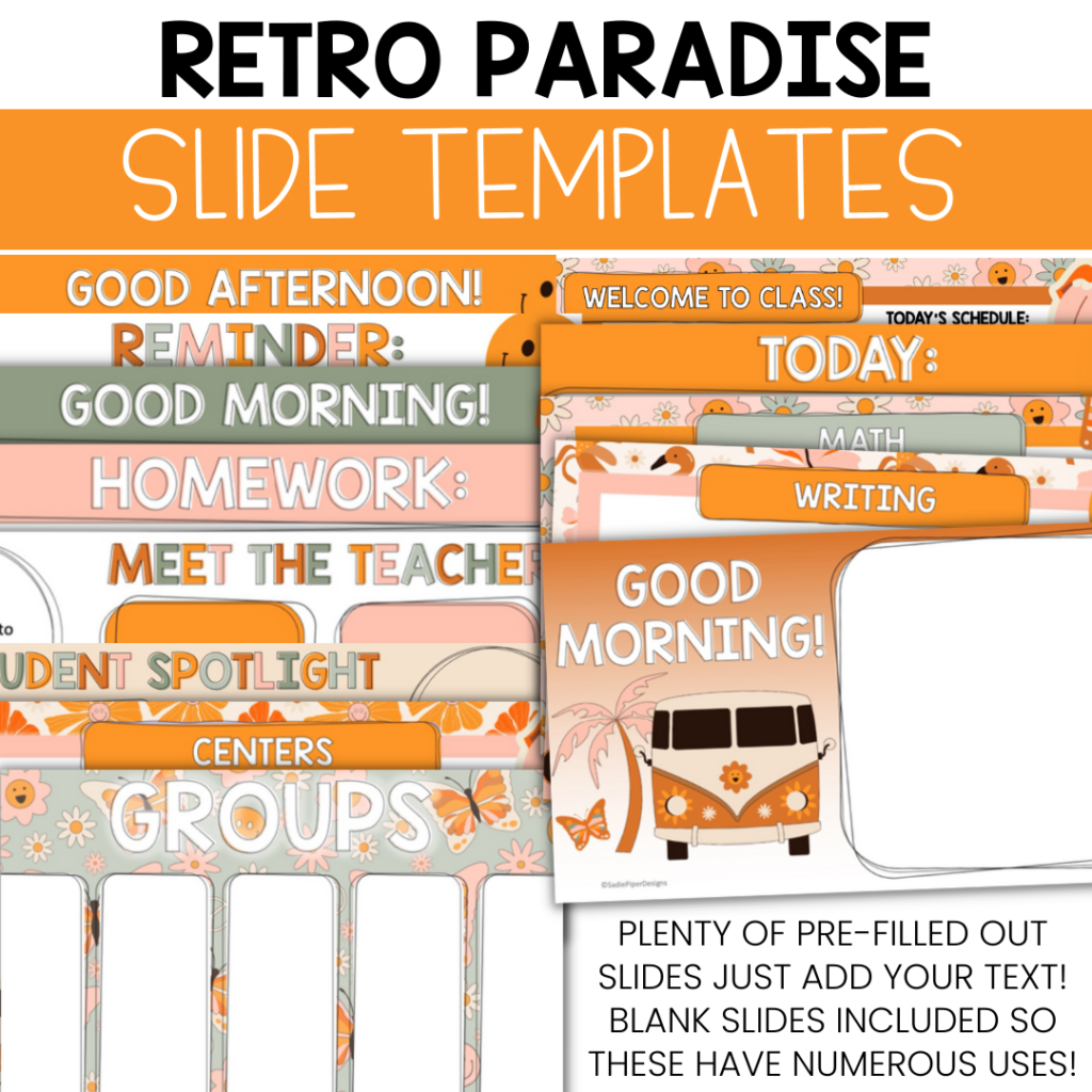 Retro Paradise Summer Bulletin Board Decor Bundle | Made By Teachers