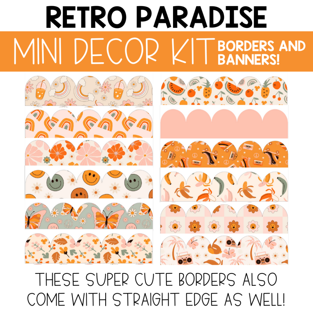 Retro Paradise Summer Bulletin Board Decor Bundle | Made By Teachers
