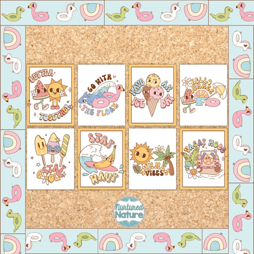 Summer Bulletin Board Border Printable - Retro Pool Floats 2 | Made By ...