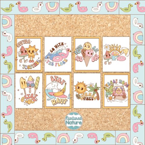 Summer Bulletin Board Border Printable - Retro Pool Floats 2 | Made By ...