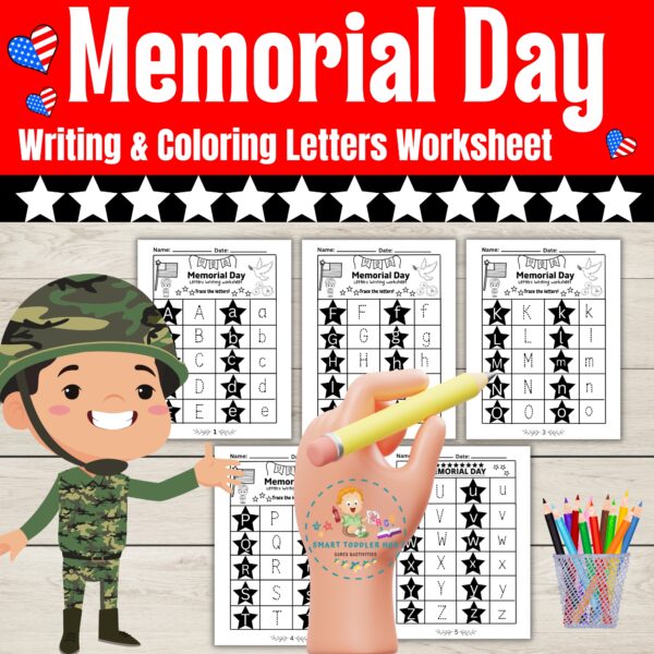 Memorial Day Activities: Writing and Coloring Letters Worksheet for ...