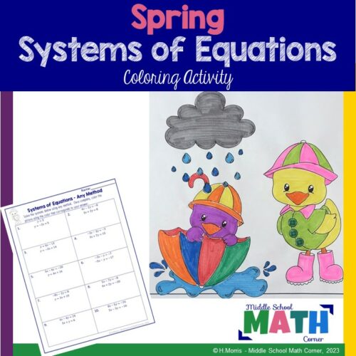 Spring Systems of Equations Coloring Activity | Made By Teachers