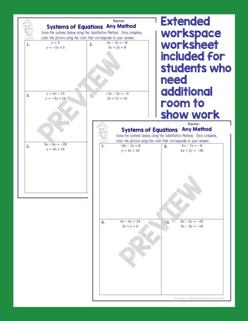 Spring Systems of Equations Coloring Activity | Made By Teachers