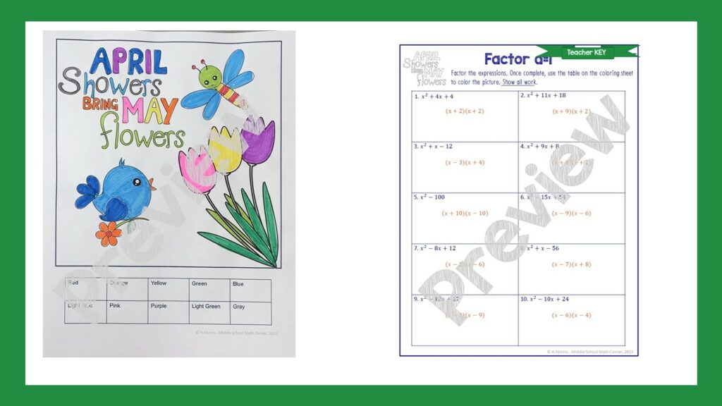 Factoring Polynomial Expressions a=1 and a>1 (greater than 1)Coloring ...