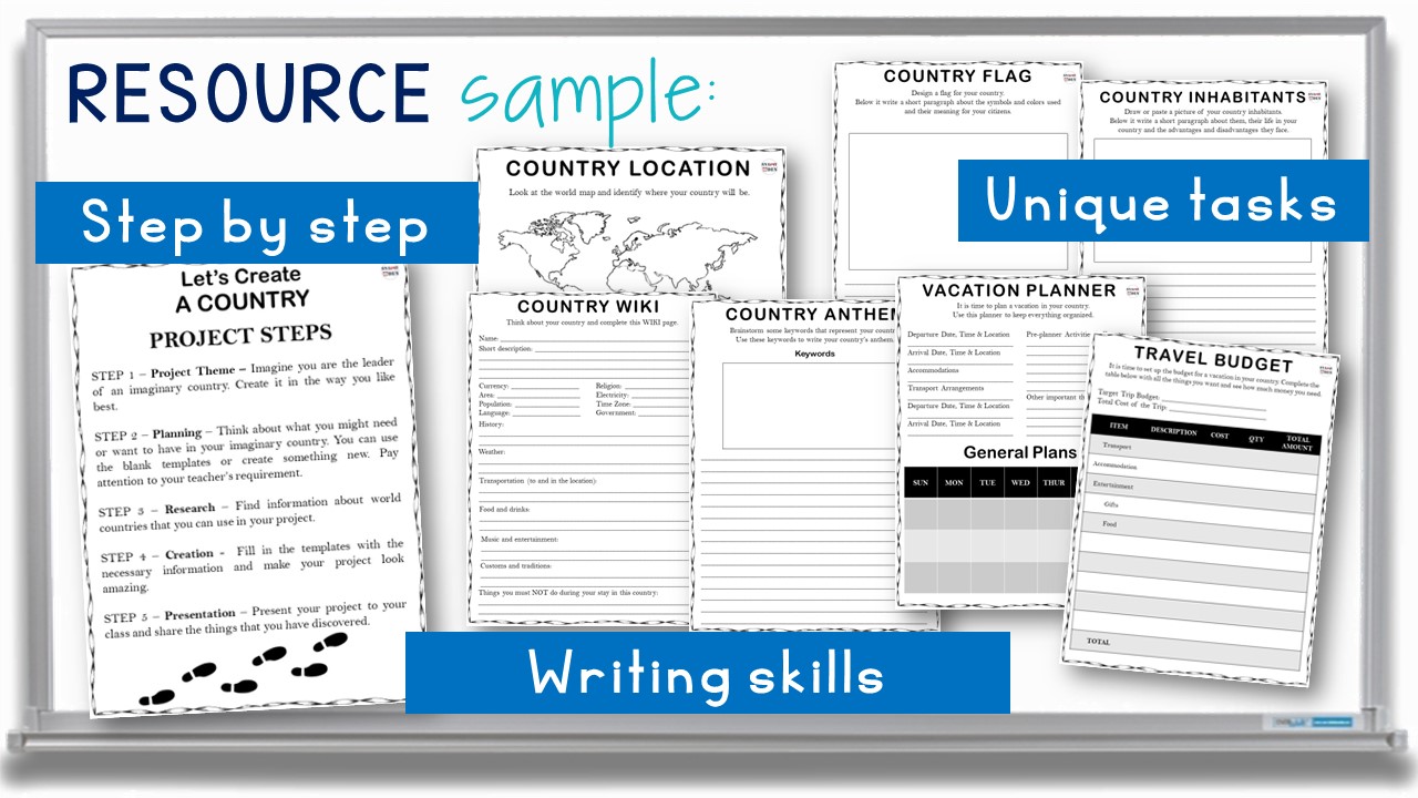 Create A Country Project - Real Life Creative Writing - Print and ...