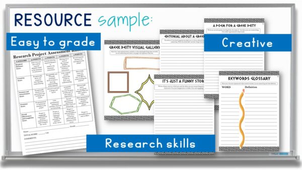 Greek Mythology Research Project - Gods and Goddesses - Print and ...