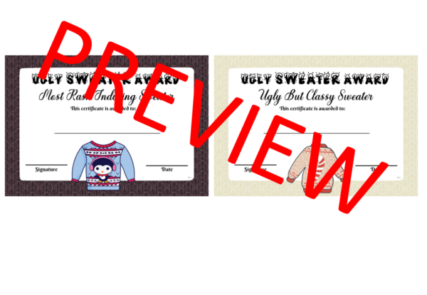 Editable Ugly Christmas Sweater Award Certificates | Made By Teachers