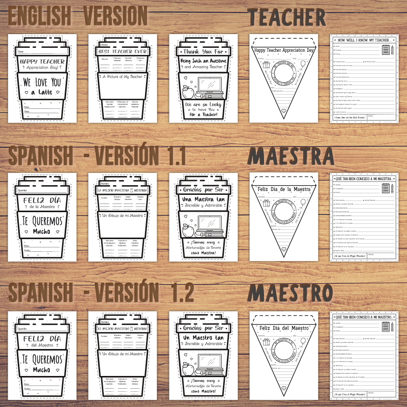 Teacher Principal Appreciation Day Pennant, Cup Album and Quiz BUNDLE ...