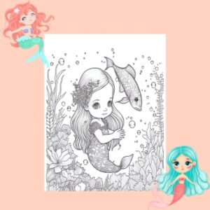 Cute Baby Mermaid Coloring Pages | Made By Teachers