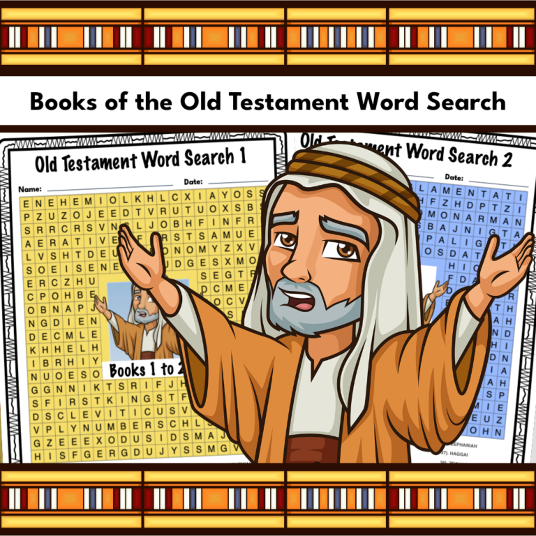 Books of the Old Testament Bible Word Search Puzzle Activity Worksheet ...