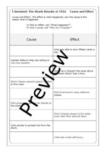 Lauren Tarshis "I Survived the Shark Attacks of 1916" worksheets | Made ...