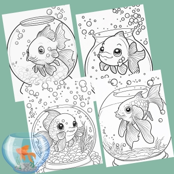 Cute Fish in Jar Coloring Book | Made By Teachers