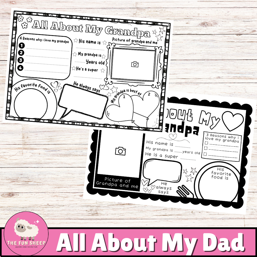 All About My Dad Questionnaire Gift| Fathers Day Printable Craft for ...