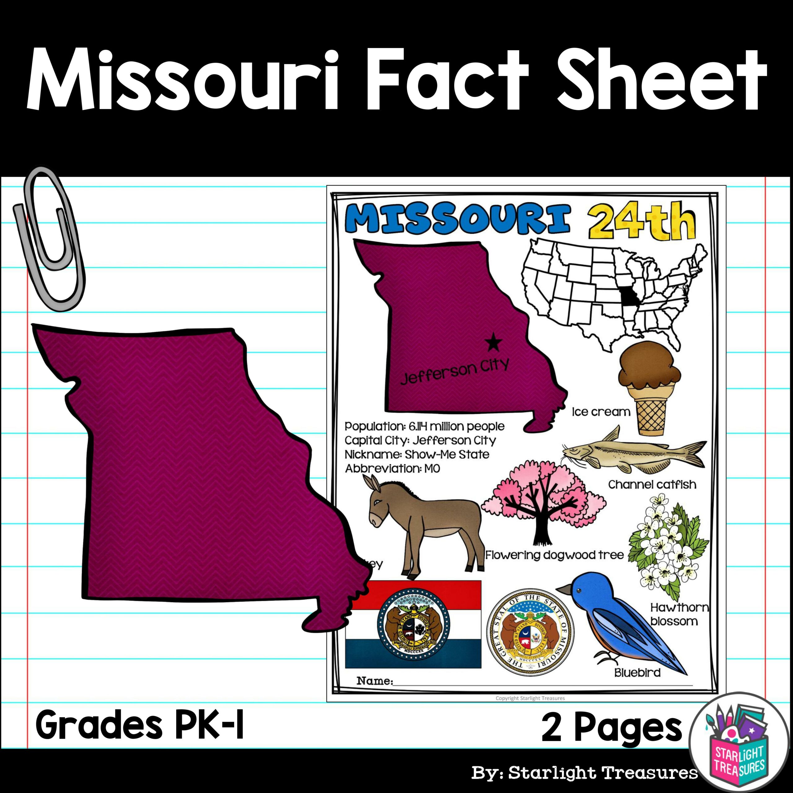Missouri Fact Sheet for Early Readers - A State Study | Made By Teachers