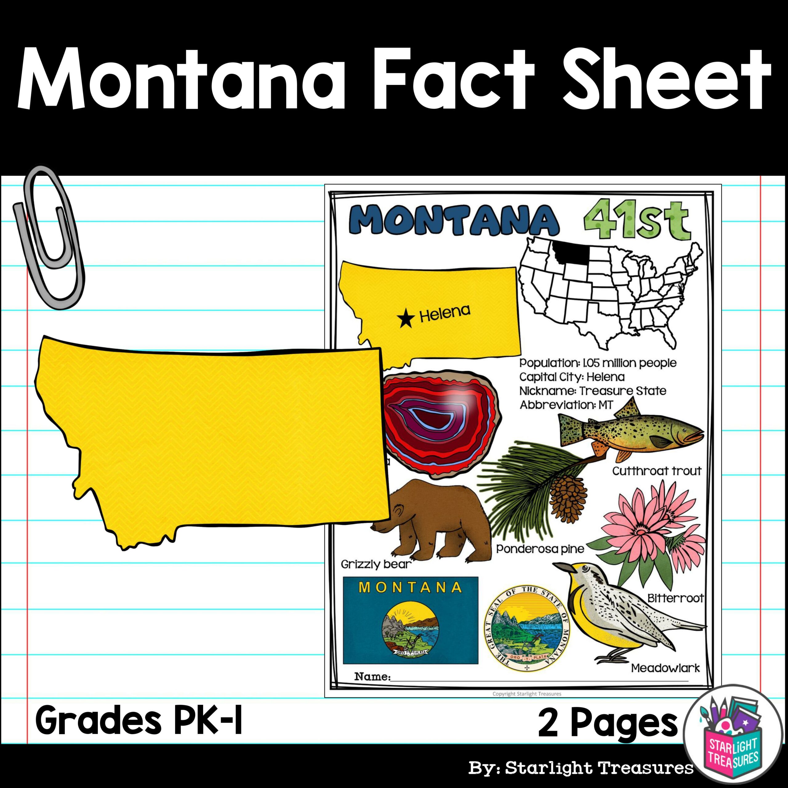 Montana Fact Sheet for Early Readers - A State Study | Made By Teachers