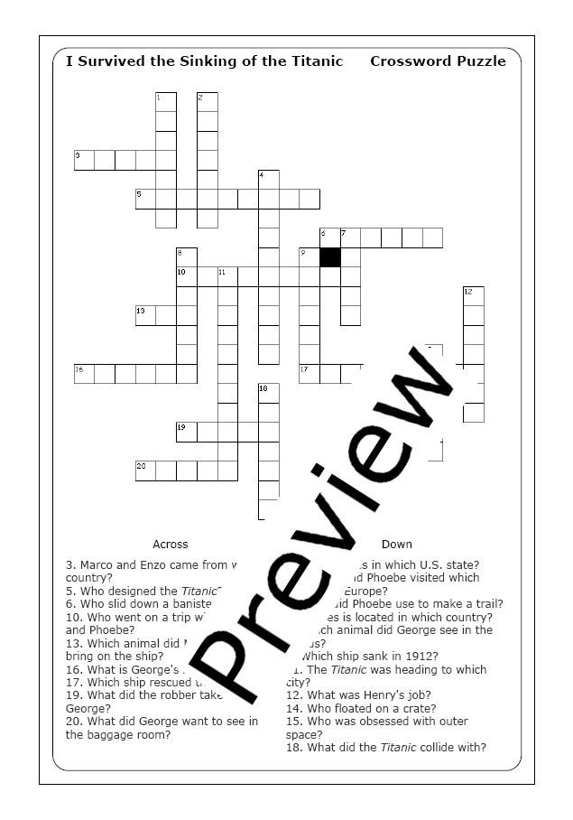 Lauren Tarshis "I Survived the Sinking of the Titanic, 1912" worksheets ...