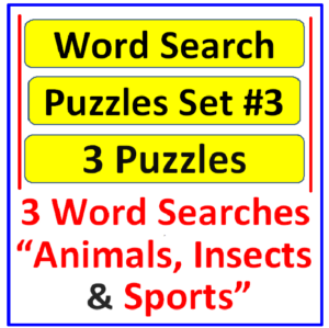 Word Search Puzzles Set #3 - 3 Puzzles | Made By Teachers