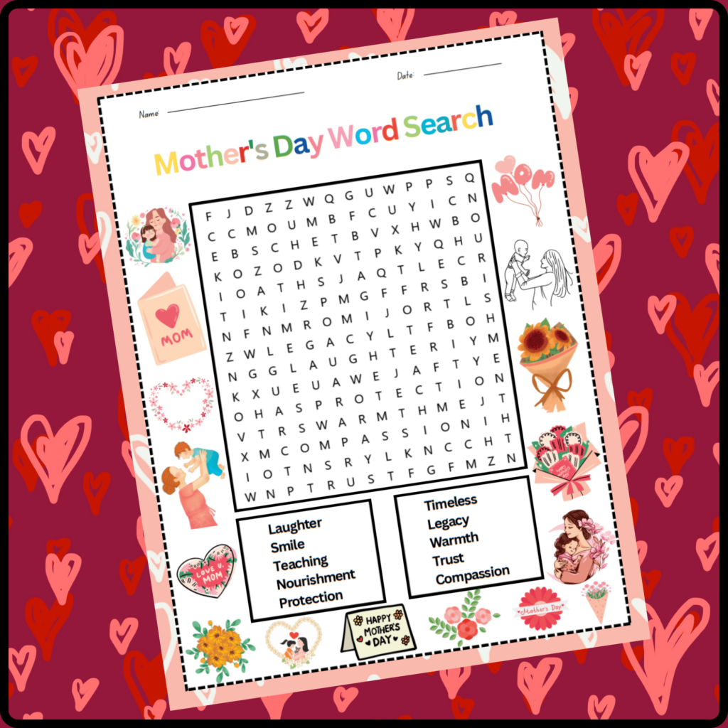 Mother's Day Word Search Puzzles,Mothers day activities | Made By Teachers