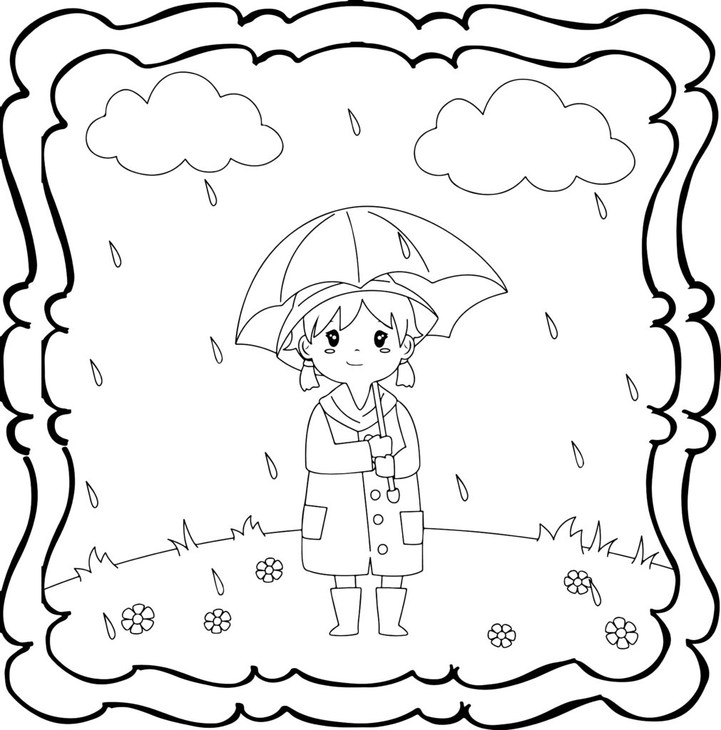 Rain Coloring Book : Easy and Fun Rain Coloring Book for Kids | Made By ...