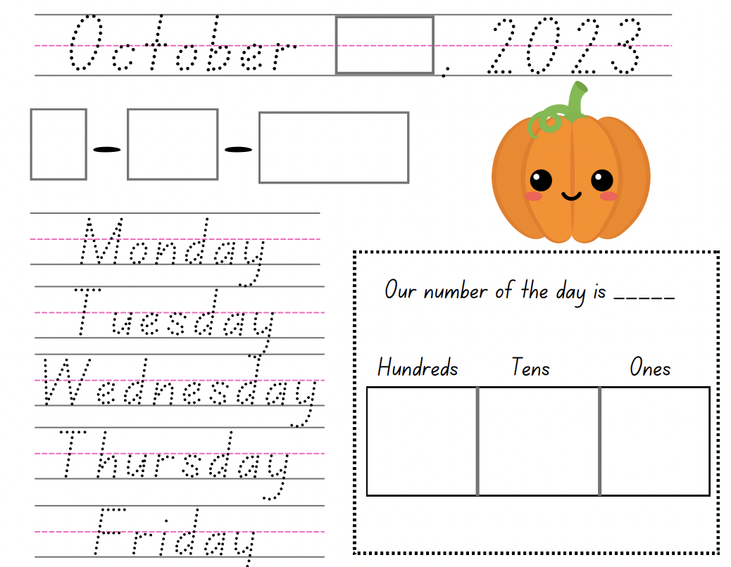 23-24 Daily Calendar Tracing | Made By Teachers