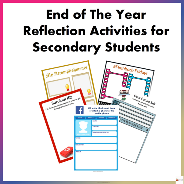 End of Year Reflection Activities for High School Students | Made By ...
