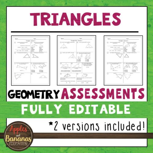 Triangles Tests - Geometry Editable Assessments | Made By Teachers