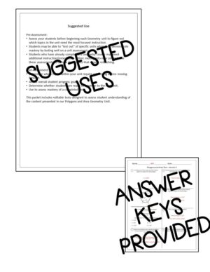 Polygons and Area Tests - Geometry Editable Assessments | Made By Teachers