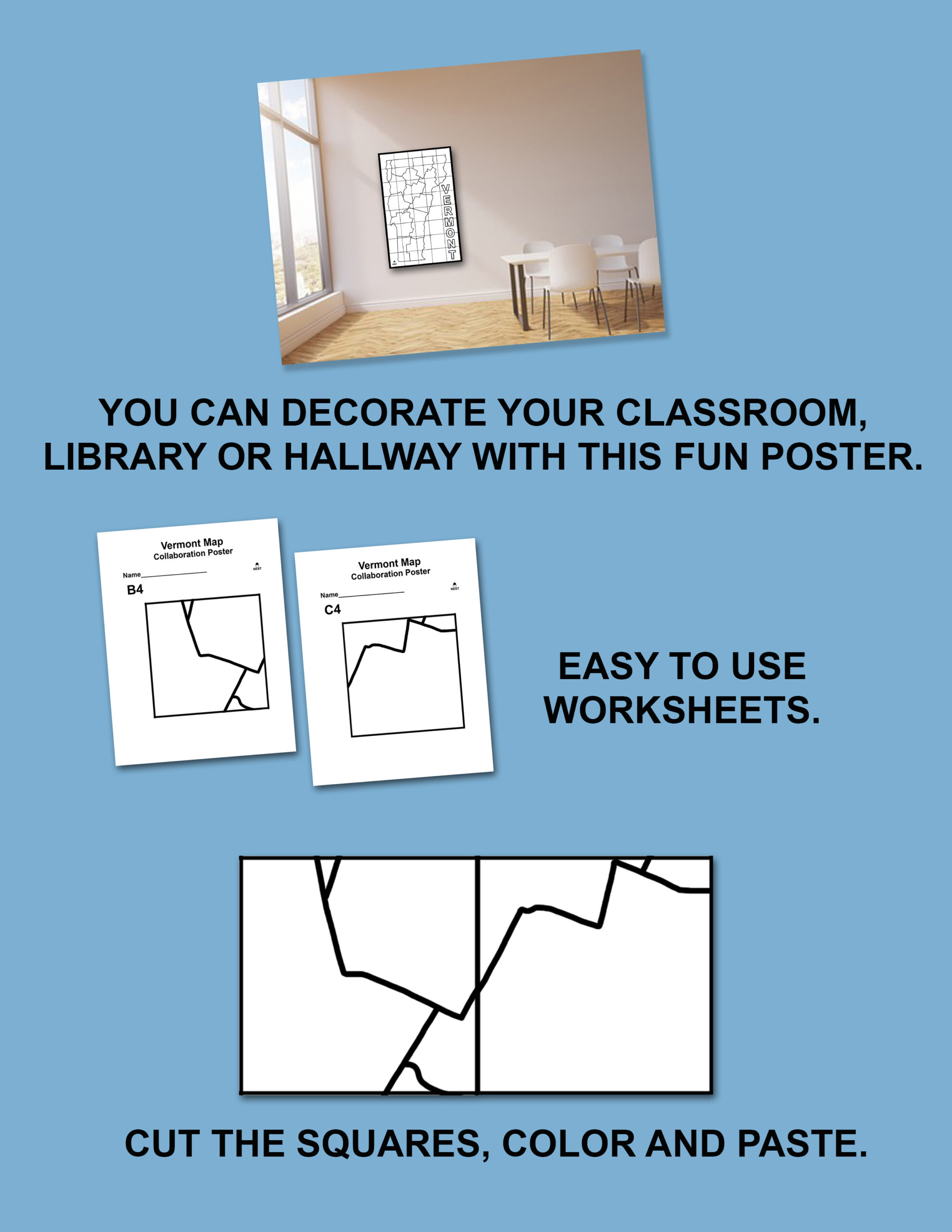 Vermont Map Collaboration Poster | Made By Teachers