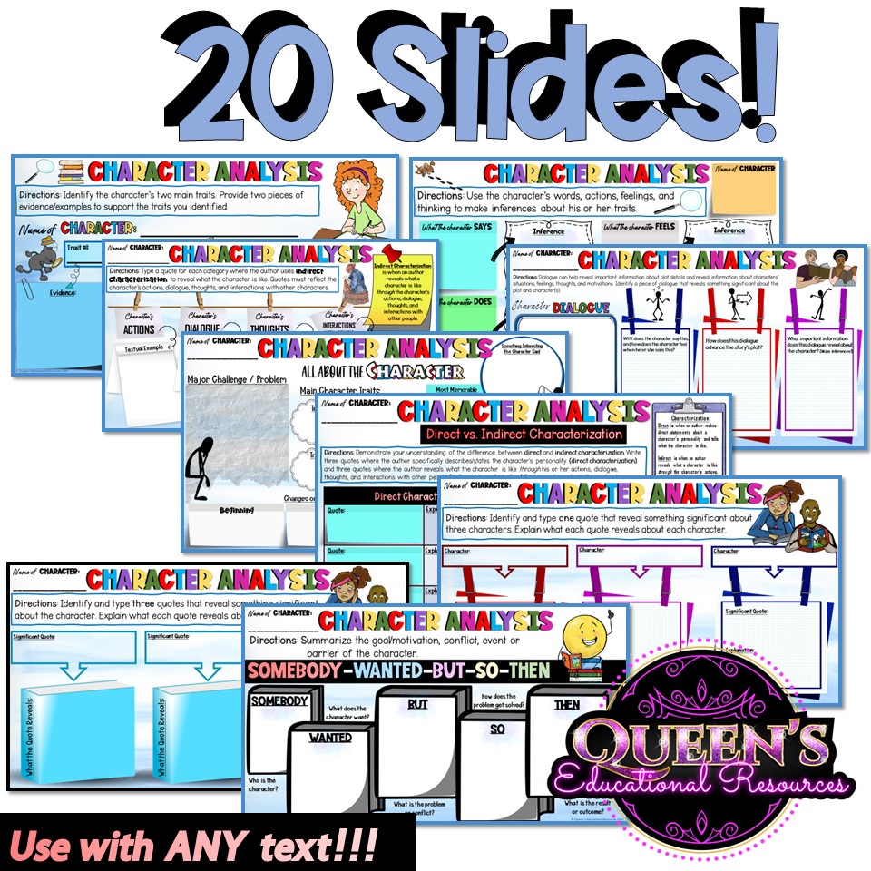 Character Analysis Graphic Organizers, Character Analysis PowerPoint ...