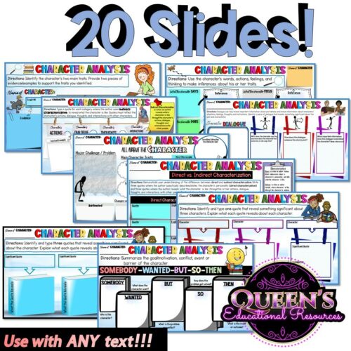 Character Analysis Graphic Organizers, Worksheets, and PowerPoint ...