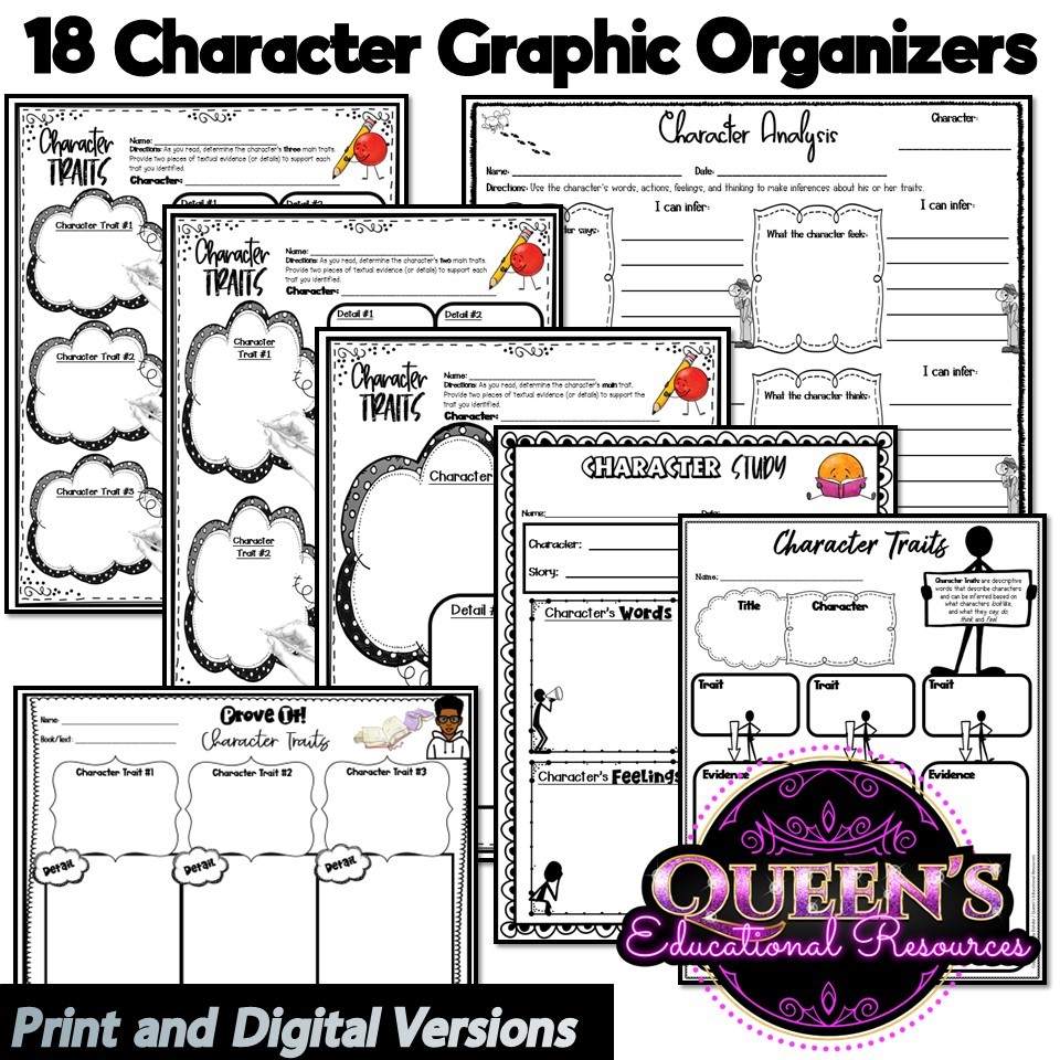 Character Analysis Graphic Organizers, Worksheets, and PowerPoint ...